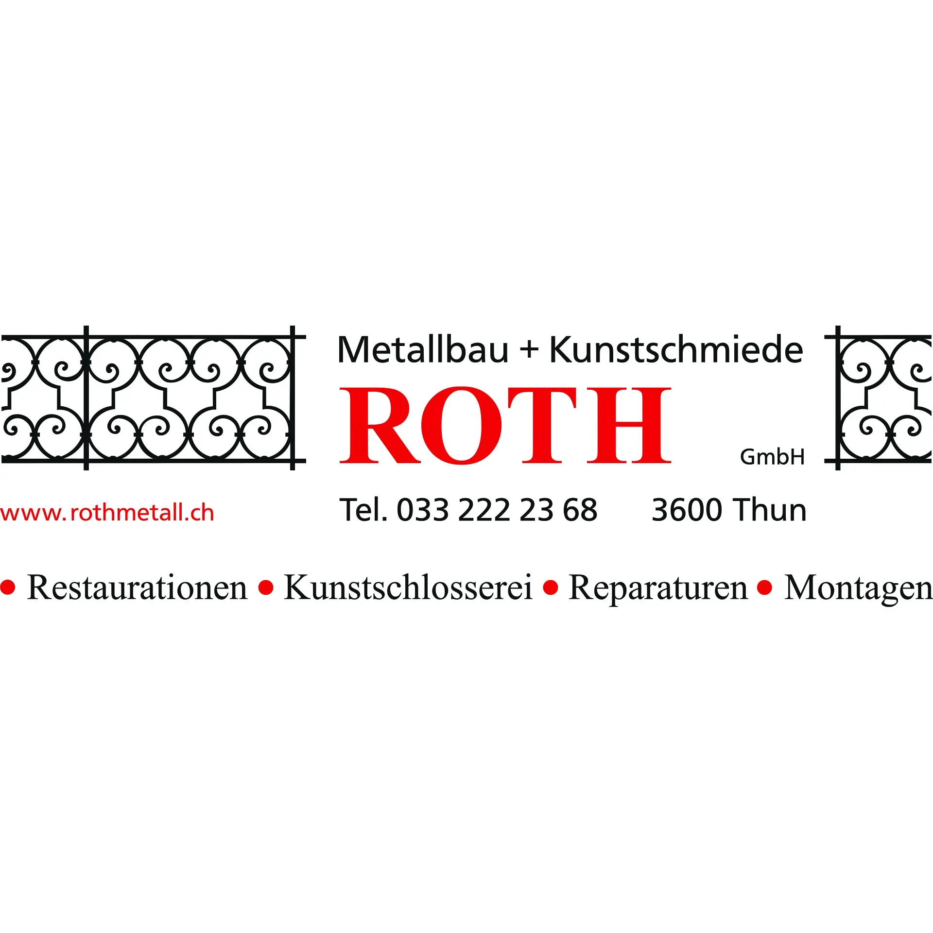 Portrait de l'entreprise Metallbau + Kunstschmiede Roth GmbH sur jobs.ch